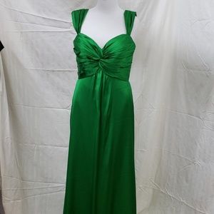 me too | Dresses | Emerald Satin Strap Formal Gown | Poshmark
